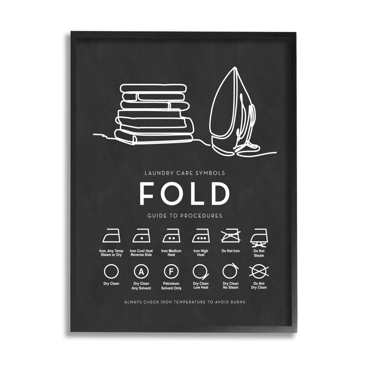Stupell Industries " Laundry Diagram Symbols Chart Ironing Folding Guide " by Lettered And Lined ...
